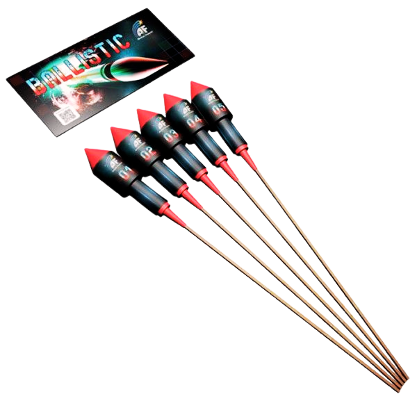BALLISTIC ROCKETS 5PK - ABSOLUTE FIREWORKS – FIRST STRIKE FIREWORKS LTD