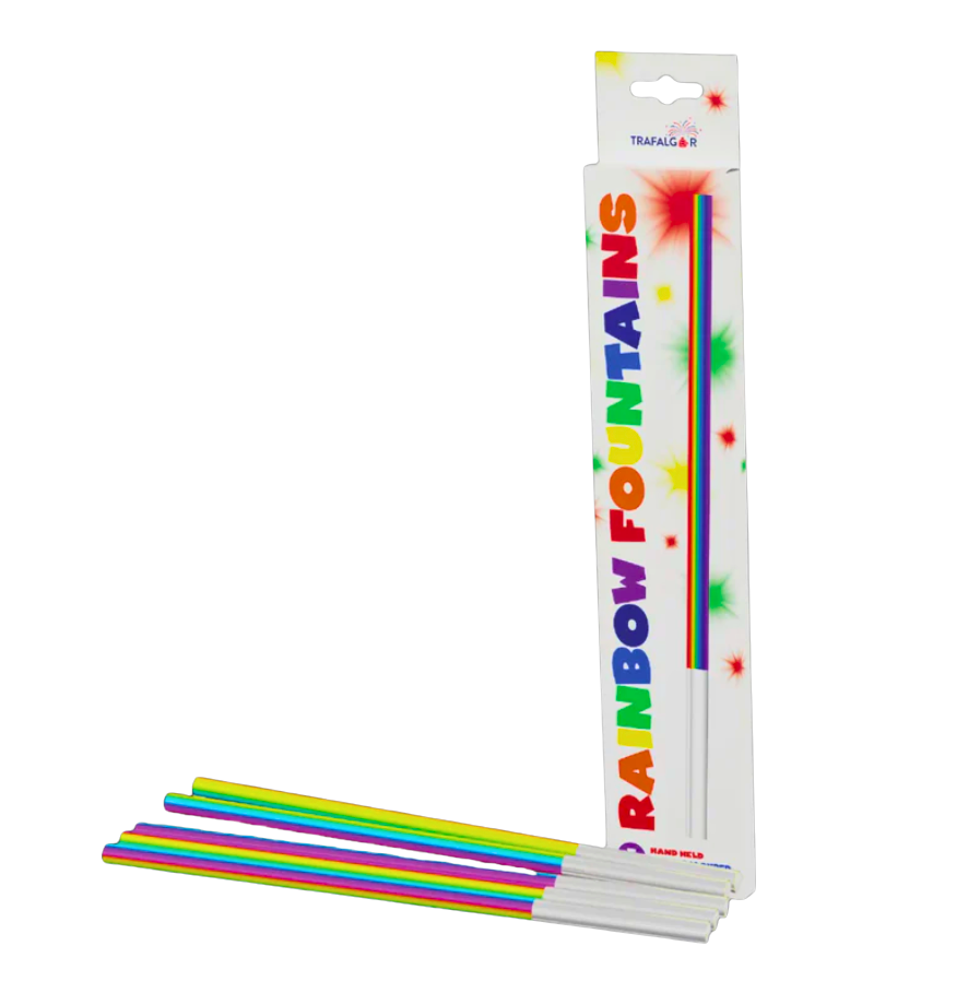 TRAFALGAR HAND HELD RAINBOW FOUNTAINS PK 5 – FIRST STRIKE FIREWORKS LTD